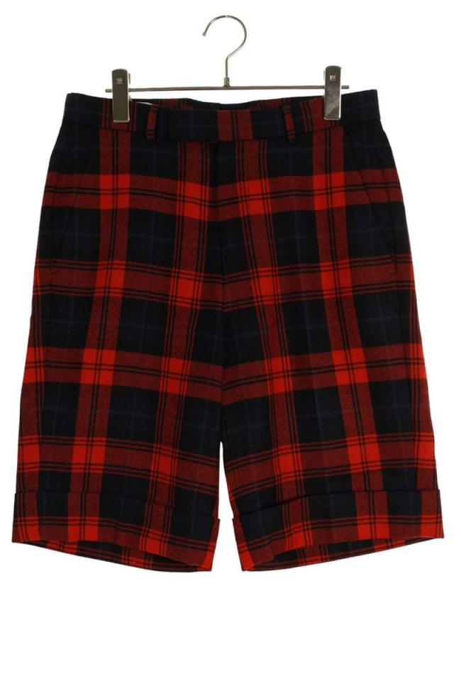 グッチ サイズ:44  501256 Z501F チェック柄ウールハーフパンツ 中古 BS99