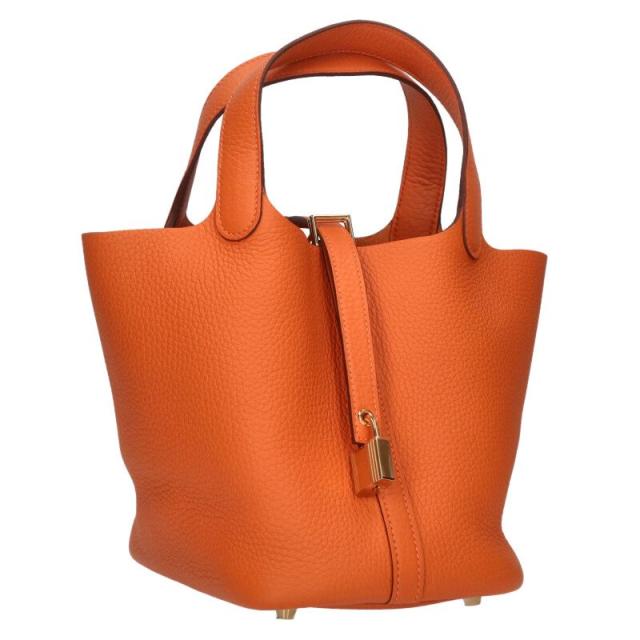 エルメス サイズ:PM  ピコタンロックPM K刻印 G金具 トリヨンクレマンス オレンジハンドバッグ 中古 GZ14
