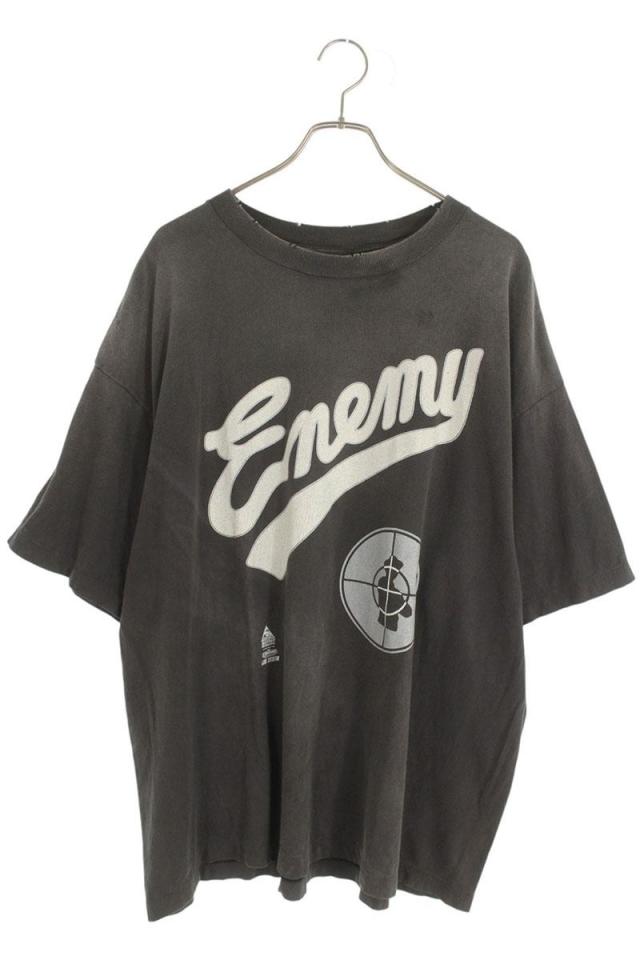 セントマイケル サイズ:XXL  SM-YS1-0000-C18 Public Enemyヴィンテージ加工プリントTシャツ 中古 SB01