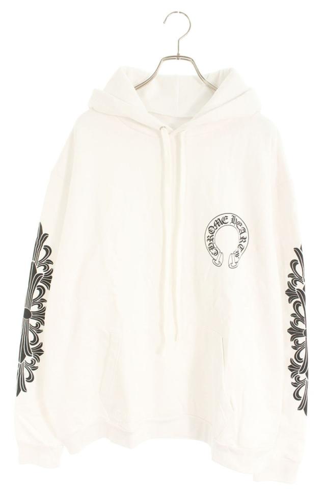 クロムハーツ サイズ:XL  SWTSHRT PLVR バックホースシュープリントプルオーバーパーカー 中古 SJ02