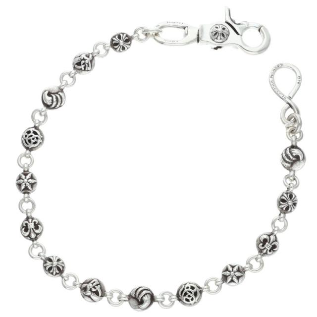 クロムハーツ サイズ:ショート  2BALL SHORT-S 1クリップショート#2マルチボール シルバーウォレットチェーン 中古 OS06