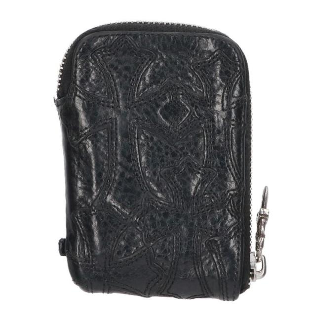 クロムハーツ   ONE TRILLION DOLLARS ワントリリオン セメタリークロスパッチダガージップレザー財布 中古 SJ02