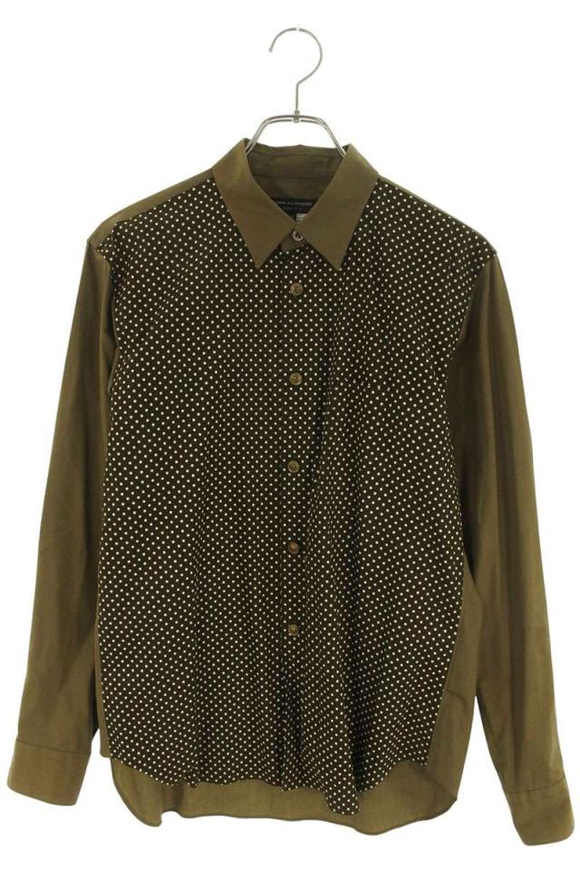 コムデギャルソンオムプリュス   PO-B008 ドット切り替え長袖シャツ 中古 BS99