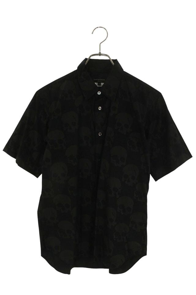 コムデギャルソンオムプリュス サイズ:XS  PG-B036 スカルプリント半袖シャツ 中古 BS99