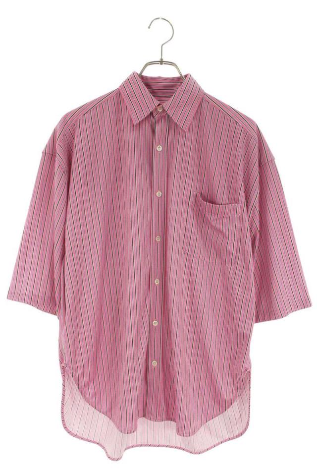 バレンシアガ サイズ:34  470554 TVA14 ストライプ半袖シャツ 中古 BS99