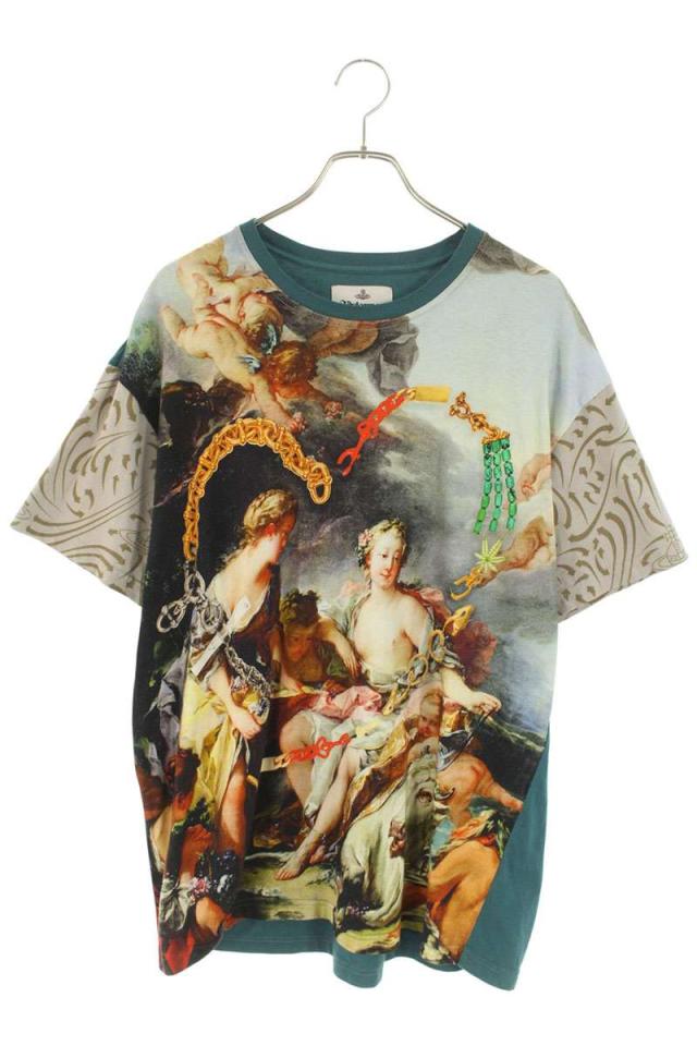 ヴィヴィアンウエストウッド サイズ:XS  3G01000M-J004N-G0 絵画オーバーサイズTシャツ 中古 BS99