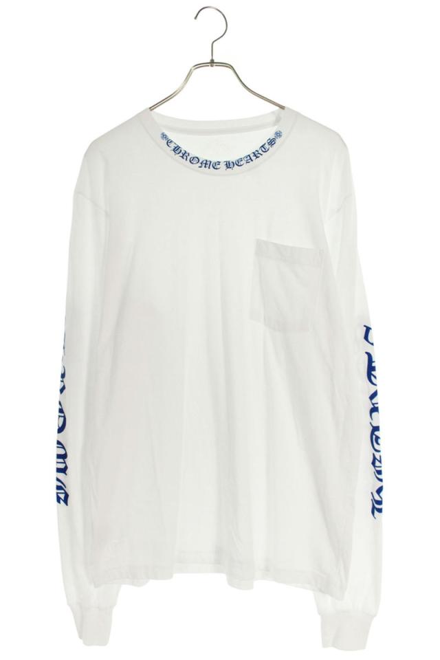 クロムハーツ サイズ:L  CH L S 1 ネックロゴプリント長袖カットソー 中古 OS06