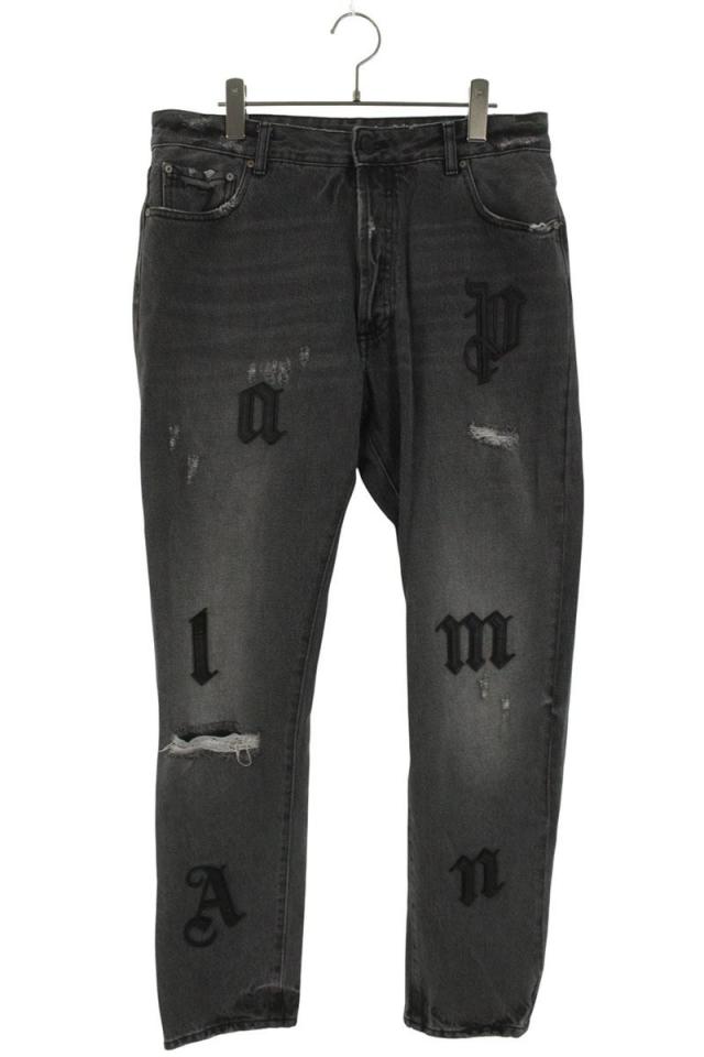 パームエンジェルス サイズ:34インチ  PMYA033F22DEN005 レザーパッチデニムパンツ 中古 BS99