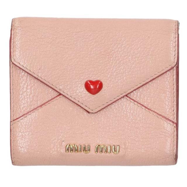 ミュウミュウ   マドラスラブレター 折りたたみ財布 中古 BS99