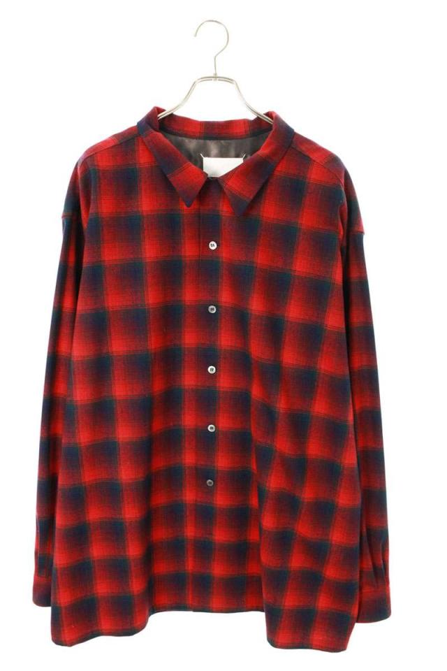 メゾンマルジェラ  ペンドルトン サイズ:50  S67DT0010M ダブルネームチェック長袖シャツ 新古品 SB01