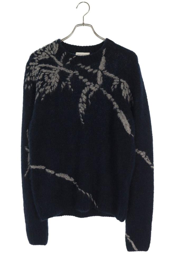 ドリスヴァンノッテン サイズ:M  25AW  2520212282709 リーフ柄クルーネックニット 新古品 SB01