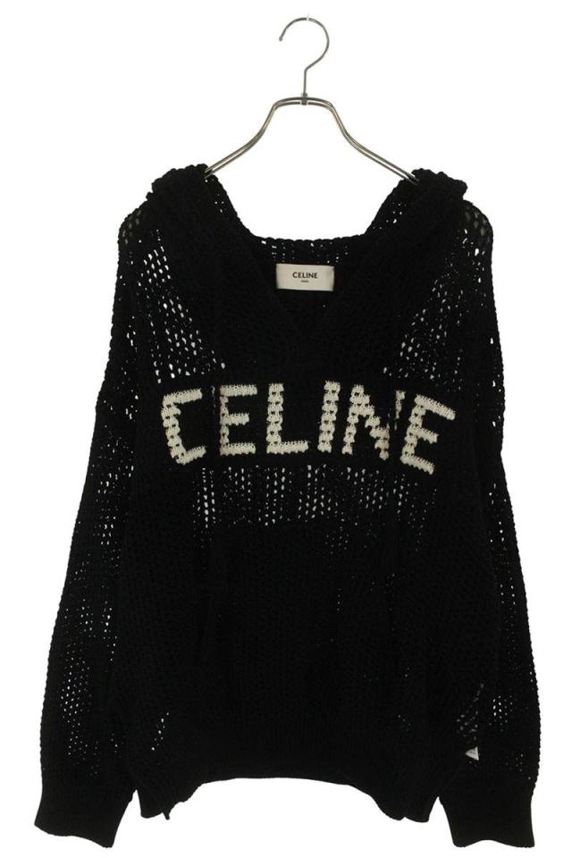 セリーヌ サイズ:M  2ADCX616Y.38EC クロシェ編みロゴニットパーカー 中古 OM10