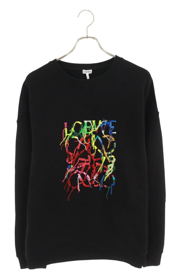 ロエベ サイズ:L  H526Y24X45 フリンジモノグラムクルーネックスウェット 中古 SB01