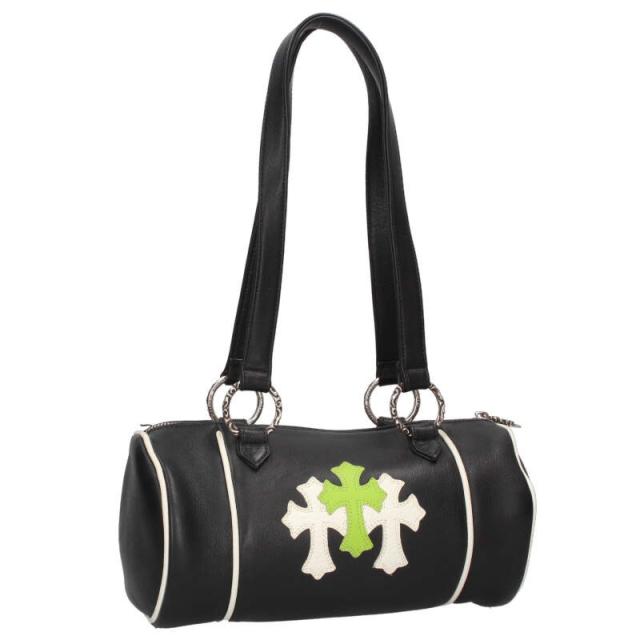 クロムハーツ   DUFFLE DOMINO セメタリークロスパッチレザーボストンハンドバッグ 中古 SJ02