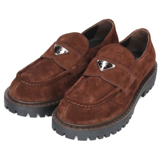 プラダ サイズ:9  2DE151 トライアングルスエードローファー 新古品 SB01