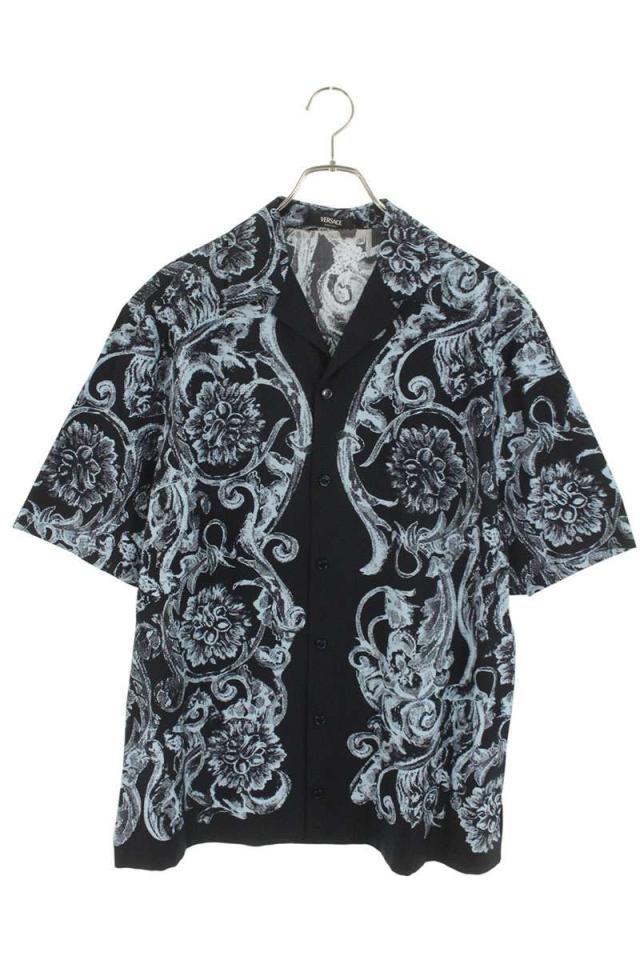 ヴェルサーチェ サイズ:50  1003926 1A09761 総柄ステンシル半袖シャツ 中古 BS99