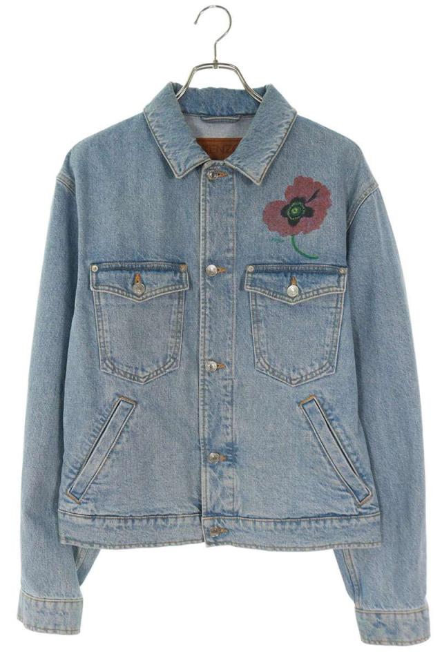 ケンゾー サイズ:M  22AW  FC65DV3019GI ポピープリントトラッカーデニムジャケット 中古 BS99