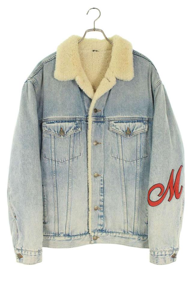 グッチ サイズ:50  458512 XRA29 DIYワッペン装飾デニムムートンブルゾン 中古 SB01