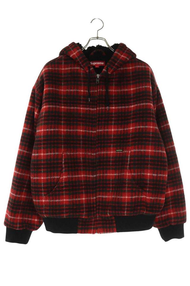 シュプリーム サイズ:M  23AW  Plaid Wool Hooded Work Jacket プレイドウールフーデッドワークブルゾン 中古 BS99
