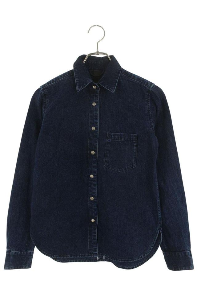 クロムハーツ サイズ:XS  LOOSEENDS LS ルーズエンド 袖クロスパッチクロスボールボタンデニム長袖シャツ 中古 GZ11