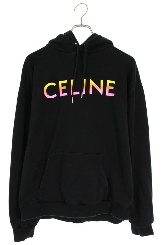 セリーヌ サイズ:XL  2Y753670Q グラデーションロゴプリントパーカー 中古 OM10