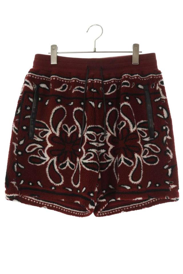 アミリ サイズ:L レザー切替 ペイズリー フリースハーフパンツ 中古 BS99