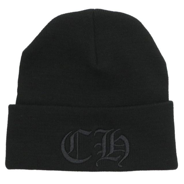 クロムハーツ   WOOL WATCH CAP ウールワッチキャップ CH刺繍ビーニー帽子 中古 SJ02