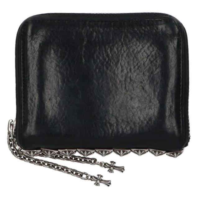 クロムハーツ   3 SIDE ZIP 3サイドジップ サイドピラミッドスタッズレザーウォレット財布 中古 OK15