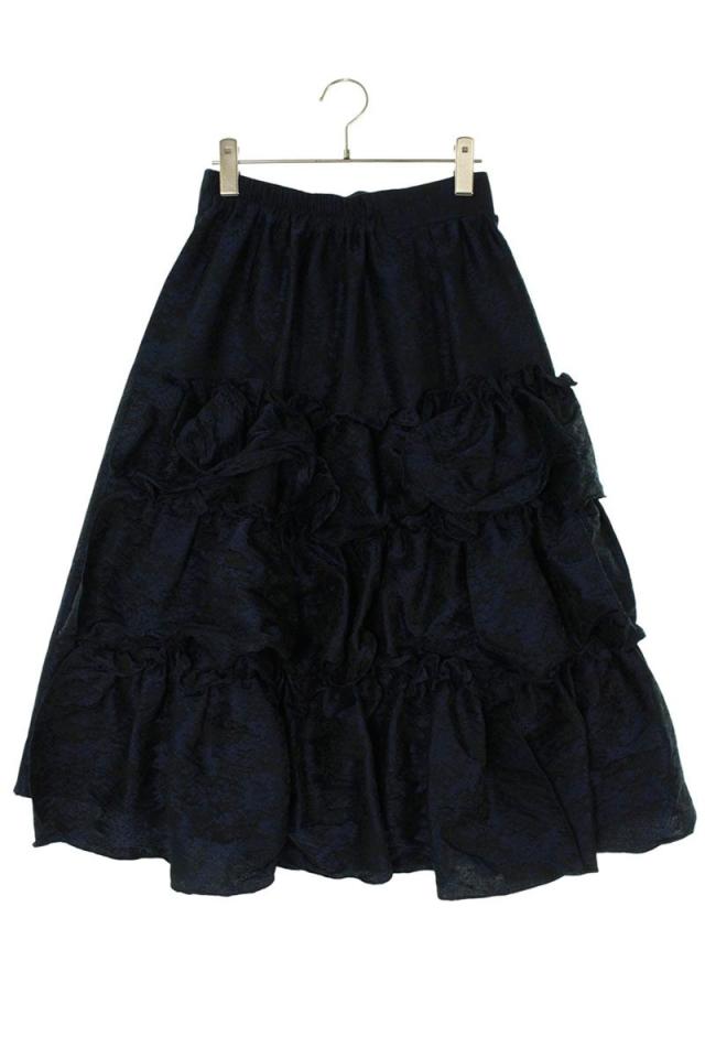 メッキ サイズ:38  22AW  BON BON 7008 アシンメトリーティアードスカート 中古 BS99