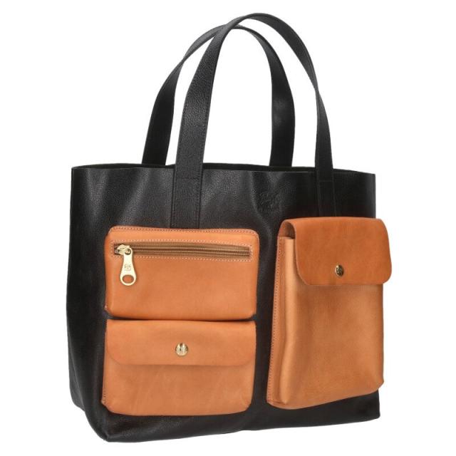 イルビゾンテ   POCKET COLLECTION Tote Bag 54242300214 ポケットデザインレザートートバッグ 中古 BS99