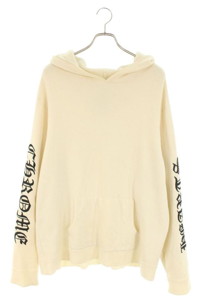 クロムハーツ サイズ:XL  U LIFE SENTENCE アームロゴ刺繍カシミアプルオーバーパーカー 中古 FK04