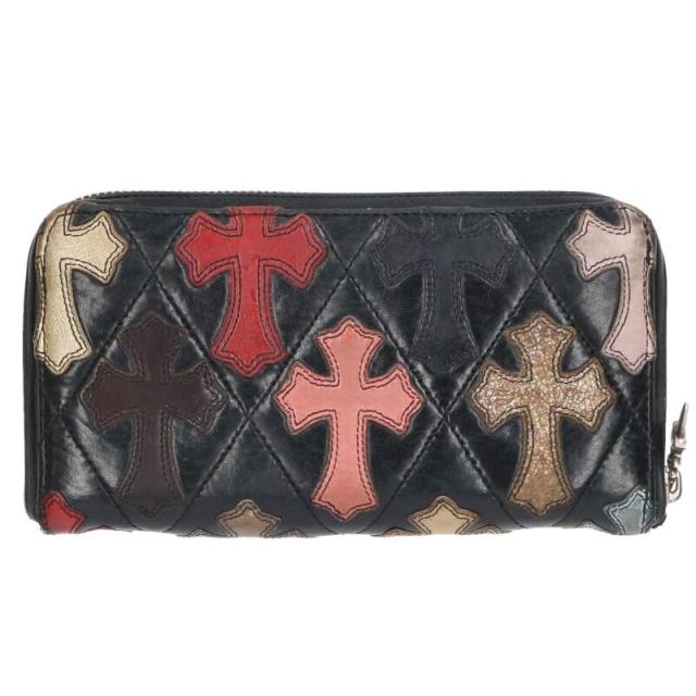 クロムハーツ   REC F ZIP QUILTED マルチセメタリークロスキルティングレザーウォレット長財布 中古 SS07