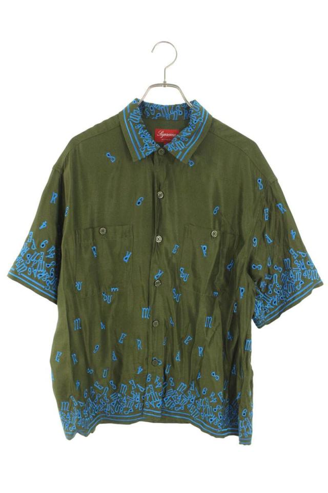 シュプリーム サイズ:M  23SS  Nouveau Embroidered S S Shirt エンブロイダリー刺繍半袖シャツ 中古 BS99