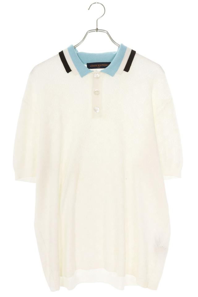 ルイヴィトン サイズ:XL  RM242MM Y34 HRN05W モノグラム総柄コットンシェルボタン半袖ポロシャツ 中古 SB01