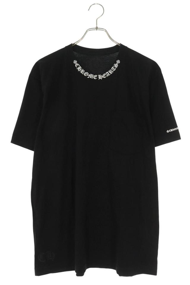 クロムハーツ サイズ:L  CH T-SHRT 1 ネックロゴプリントTシャツ 中古 OS06