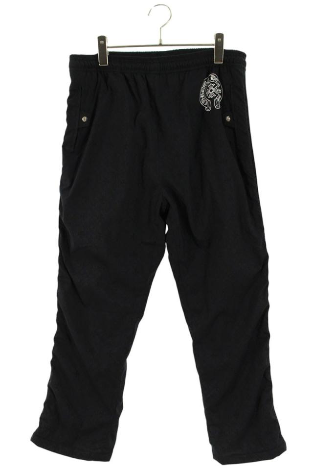 クロムハーツ サイズ:M  TRACK PANTS サイドクロスボタンCHプラス総柄トラックロングパンツ 中古 SJ02
