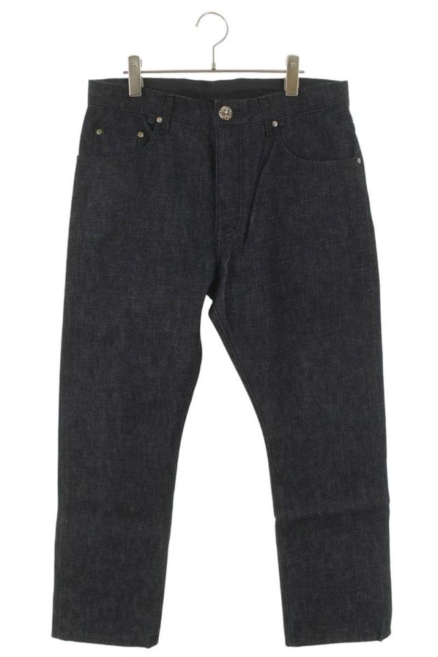 クロムハーツ サイズ:34インチ  JEAN STRTLG FBRC クロスボールボタンノンウォッシュデニムパンツ 中古 FK04