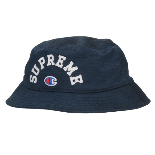 シュプリーム  チャンピオン サイズ:L/XL  24SS  Champion Mesh Crusher Hat ロゴ刺繍メッシュバケットハット 中古 BS99