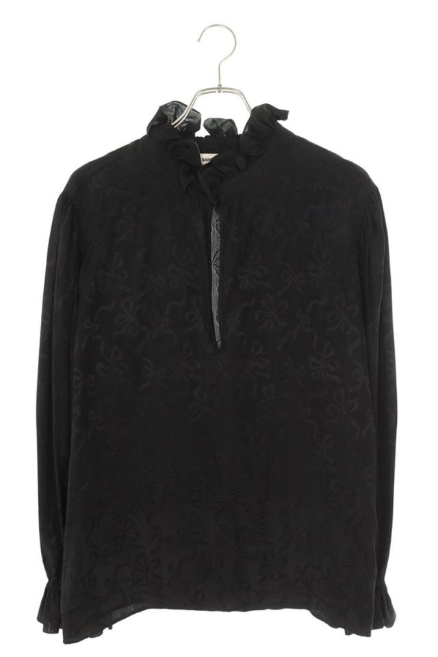 サンローランパリ サイズ:39  689292 Y2E42 シルクフリル長袖シャツ 中古 SS13