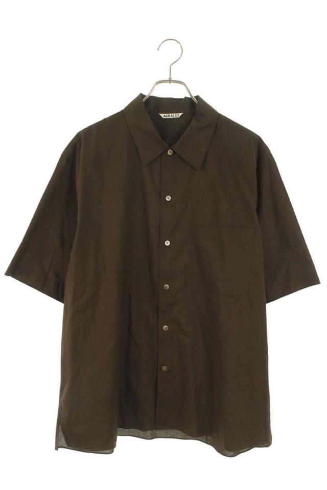 オーラリー サイズ:5  25SS  WASHED FINX TYPEWRITER OPEN COLLAR SHIRT A25SS03TL フィンクスコットン半袖シャツ 中古 BS99