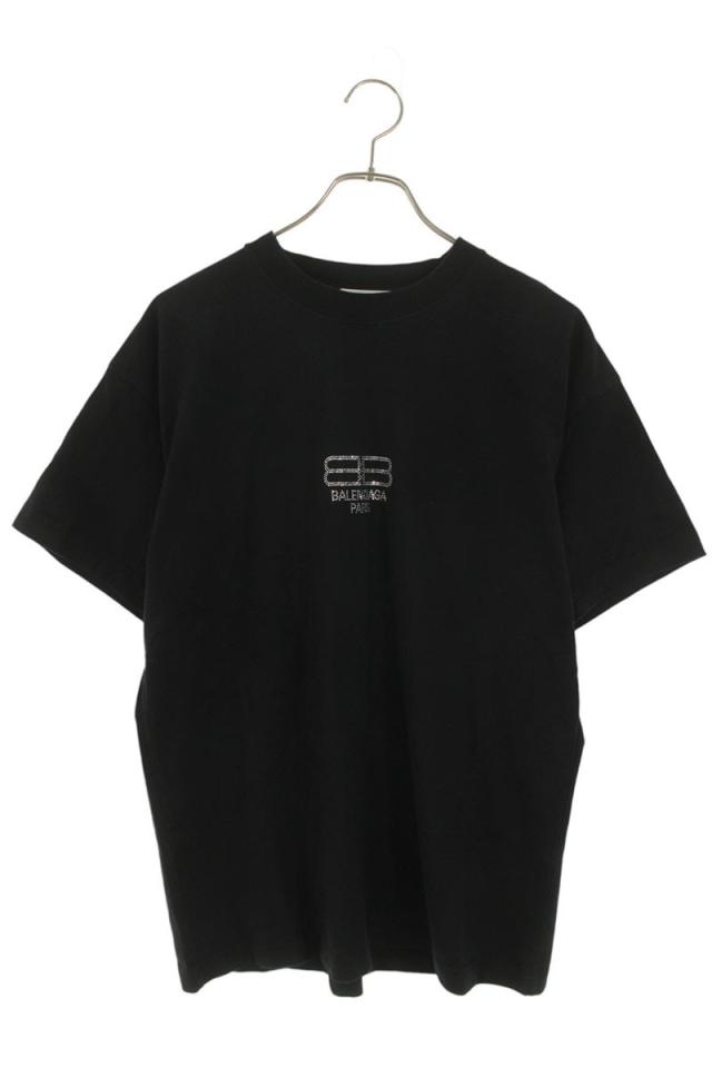 バレンシアガ サイズ:M  612965 TMVP2 ラインストーンロゴTシャツ 中古 SB01