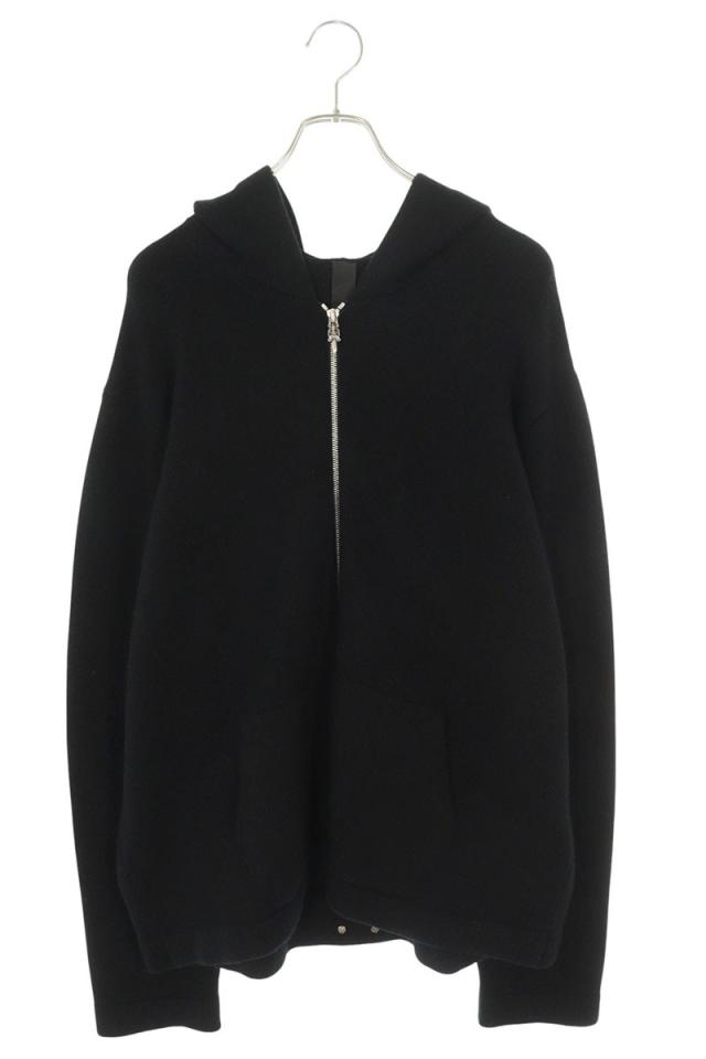 クロムハーツ サイズ:XL  SAILIN ON ZIP HD セメタリークロスパッチカシミヤニットジップアップパーカー 中古 GZ11