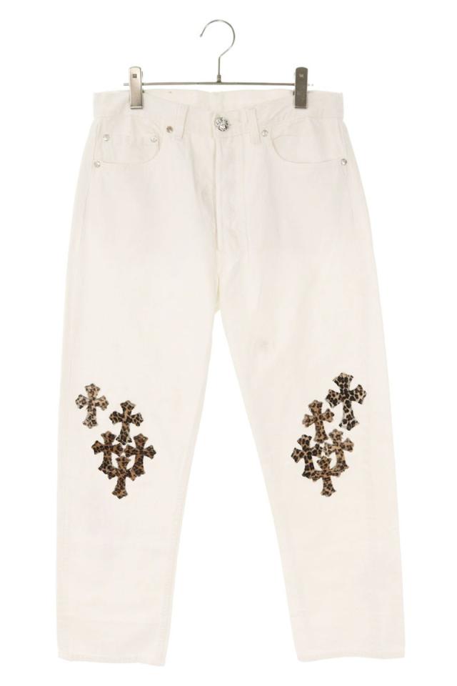 クロムハーツ  リーバイス サイズ:31インチ  U VNTG JEAN WH RED TAB レオパードハラコクロスパッチ付き501デニムパンツ 中古 OK15
