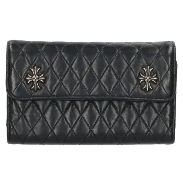 クロムハーツ   WAVE4 QLT 3SNP #4ウェーブキルティングレザーウォレット財布 中古 OS06