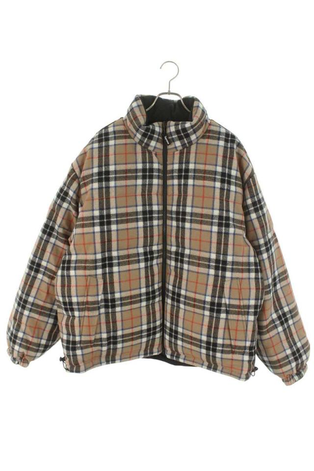 シュプリーム サイズ:XL  24AW  Reversible Puffer Jacket チェック柄リバーシブルパファーブルゾン 中古 OM10