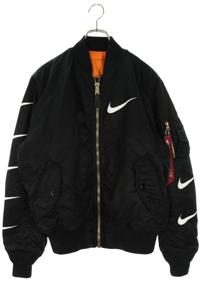ナイキ  ナイキ サイズ:M スウッシュロゴプリントMA-1ボンバーブルゾン 中古 BS99