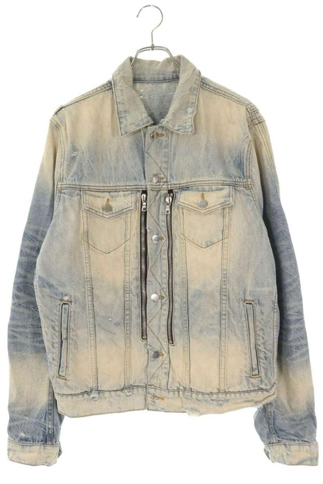 アミリ サイズ:XXL  MX2 Damage Biker Denim Jacket ダメージ加工バイカーデニムジャケット 中古 SB01