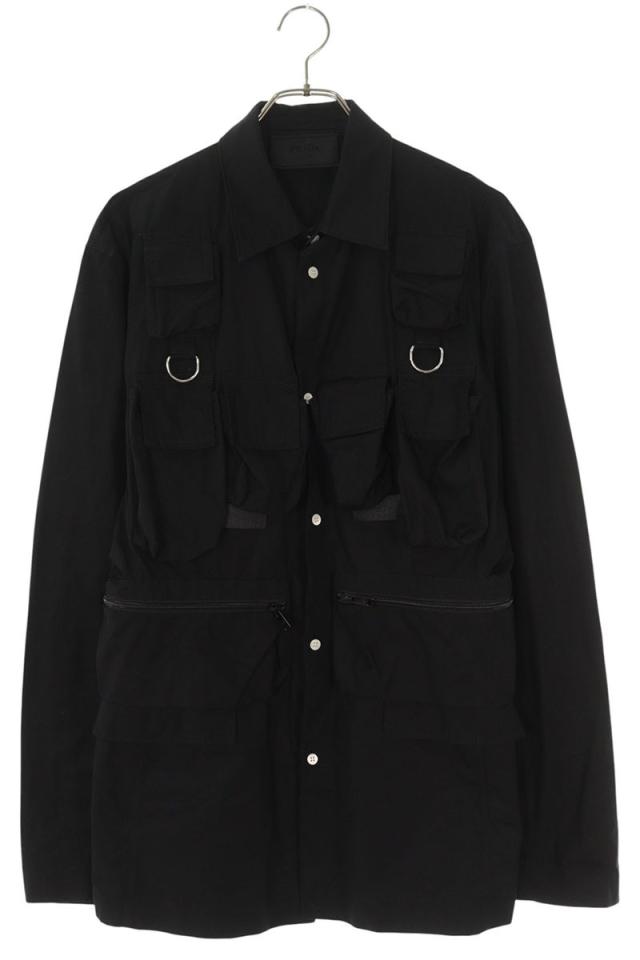 プラダ サイズ:46R  UGI267 マルチポケット カーゴ長袖シャツ 中古 SS13