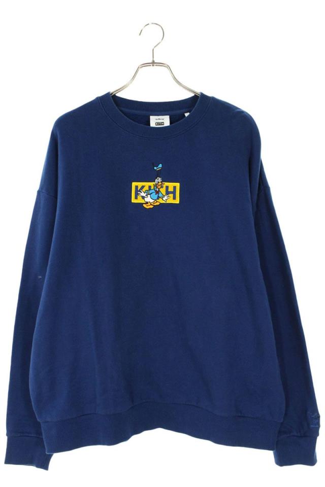 キス サイズ:XL  Donald Duck Classic Logo Crewneck キャラクター刺繍スウェット 中古 BS99