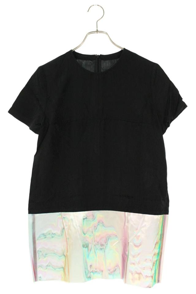 トリココムデギャルソン   TO-040080 AD1995ジャガードフラワービニール切替ワンピース 中古 BS99